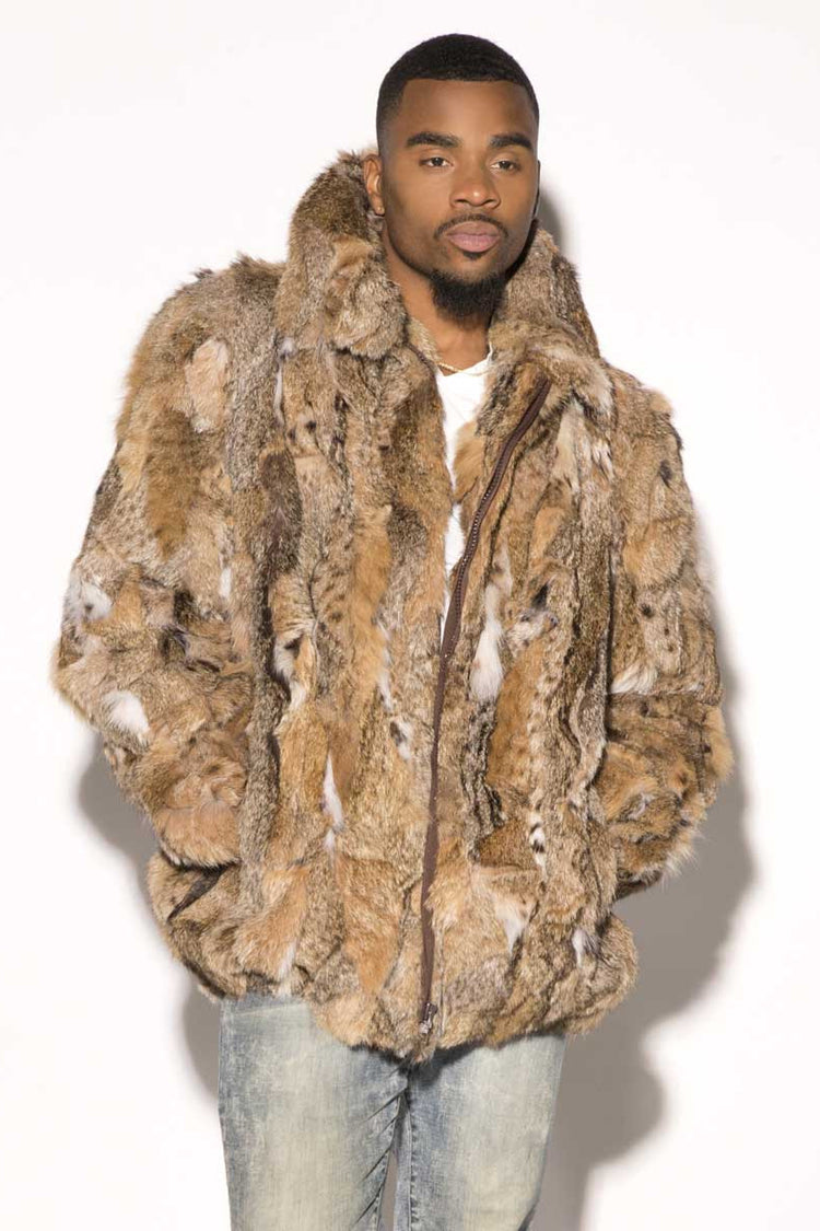 Men's Sectioned Bobcat Fur Bomber Jacket – Henig Furs