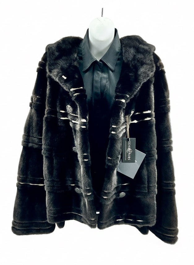 Blackglama Natural Ranch & White Mink Fur Jacket with Hood – Henig Furs